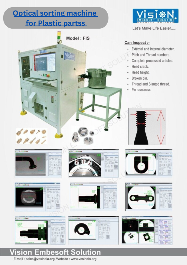 optical sorting machine for Plastic Parts - Machine Vision and Laser System