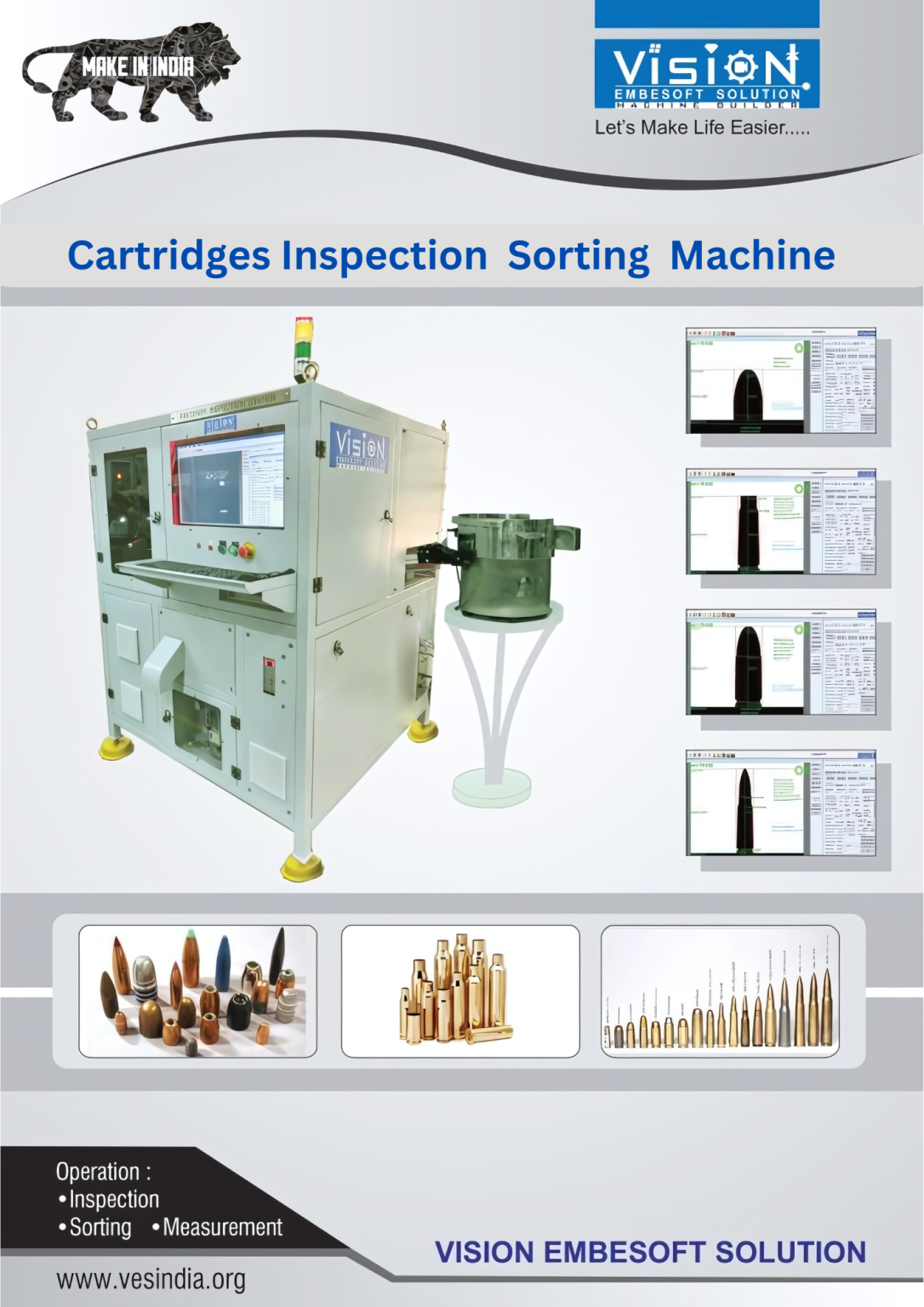Cartridges Inspection Sorting Machine - Machine Vision and Laser System